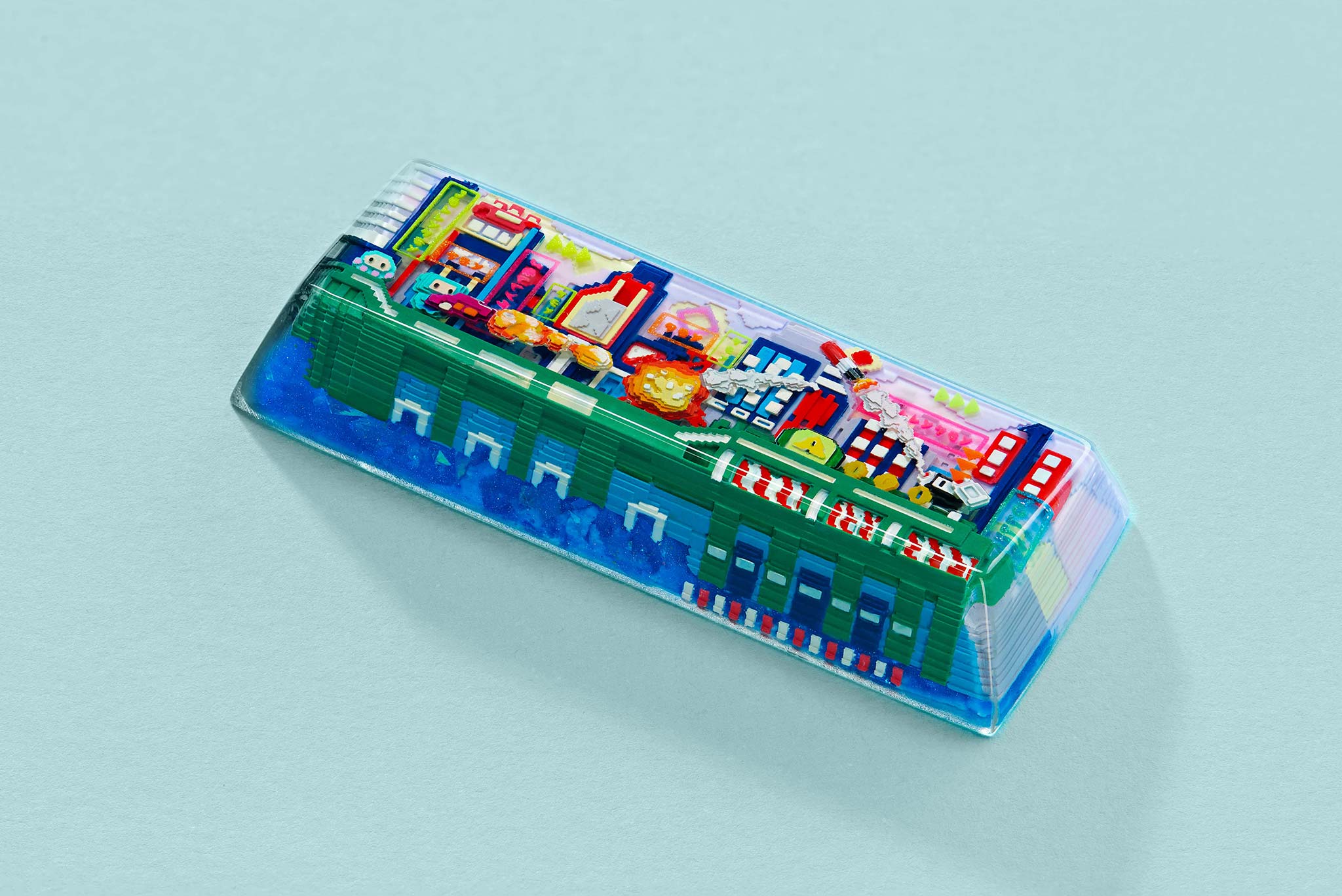 8-bit series III: Neon era artisan keycaps - Jelly Key