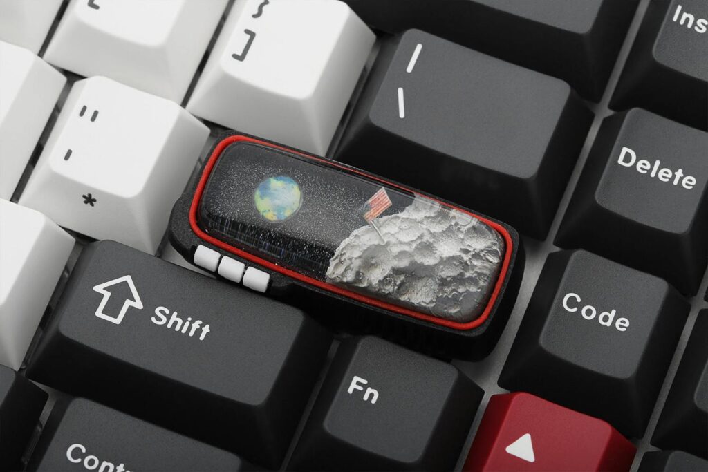 Retro TV Series - Blue Little Dot Enter Key Artisan Keycaps - Jelly Key