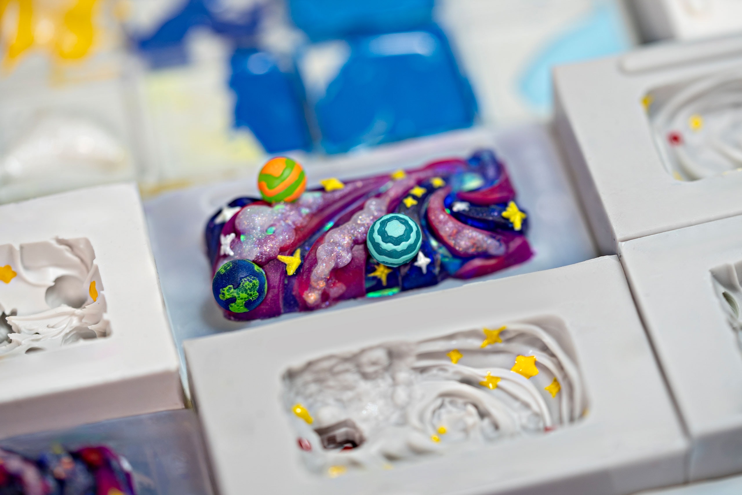 Crystal Veil series - Space Odyssey artisan keycaps - Jelly Key