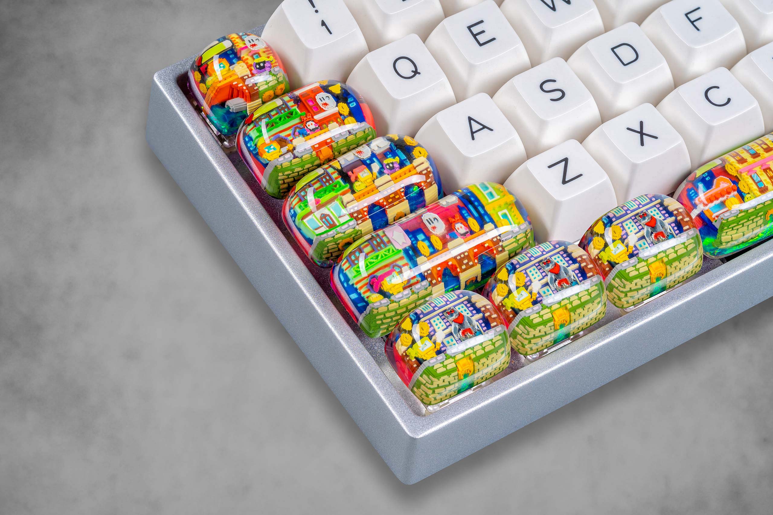 8-Bit Series: Pipeline Battle artisan keycaps - Jelly Key