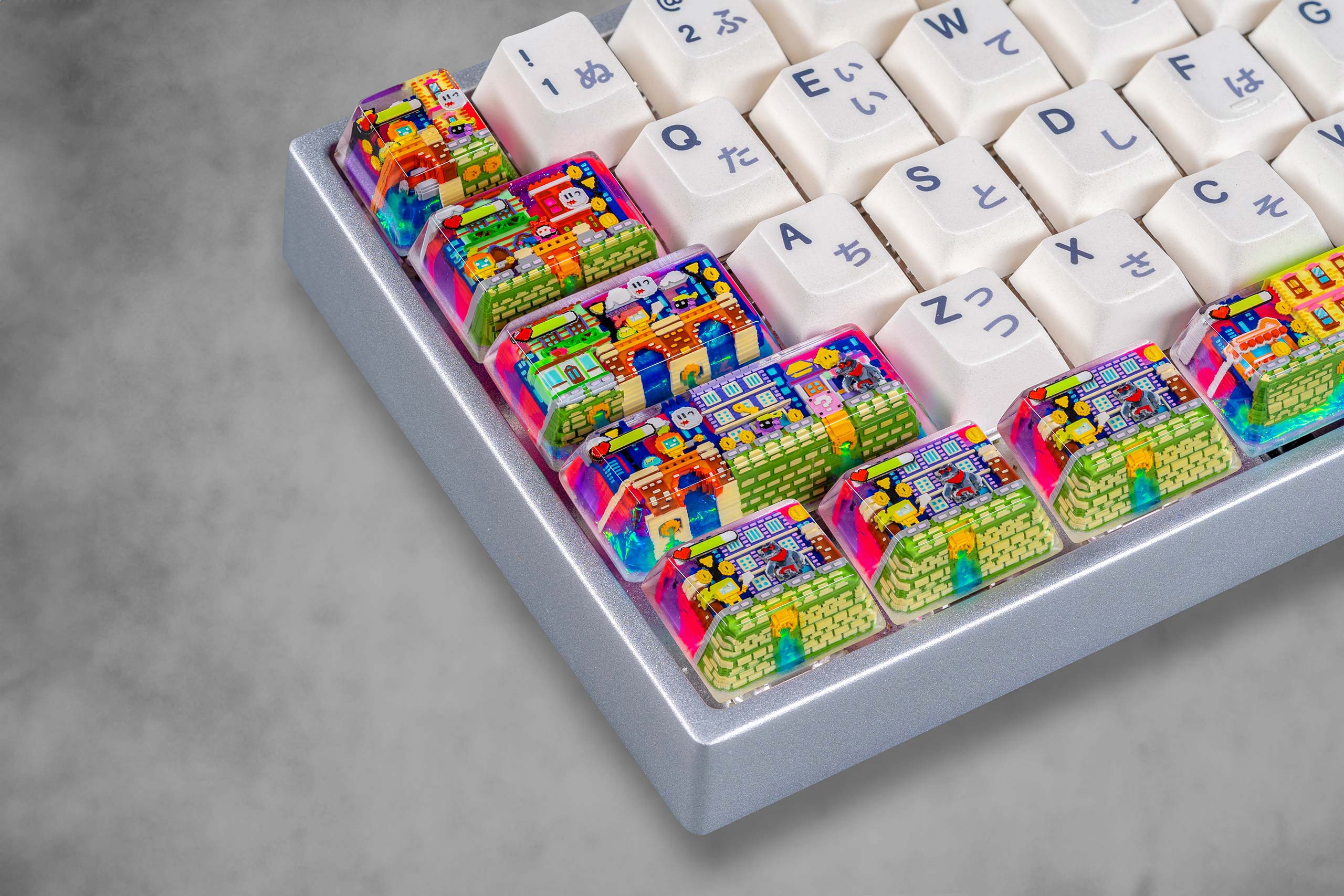 8-Bit Series: Pipeline Battle artisan keycaps - Jelly Key